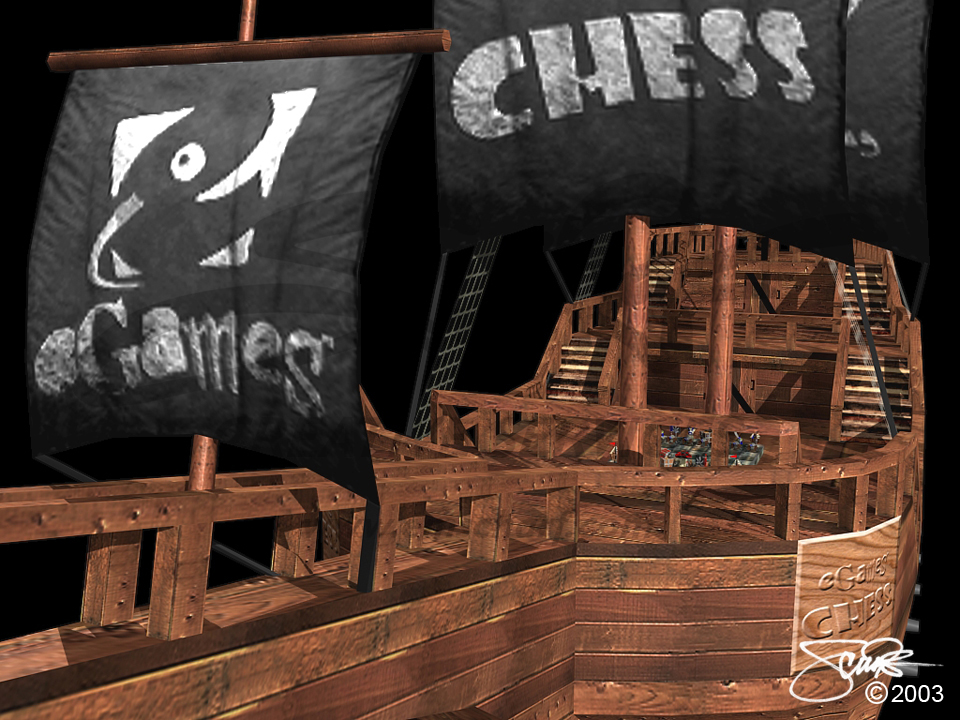 SCS - Portfolio - CGI - 3D Chess - 3D Model Renders - Pirate Ship Set