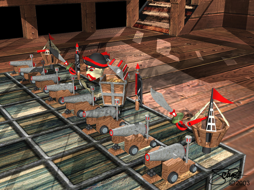 SCS - Portfolio - CGI - 3D Chess - 3D Model Renders - Pirate Ship Set