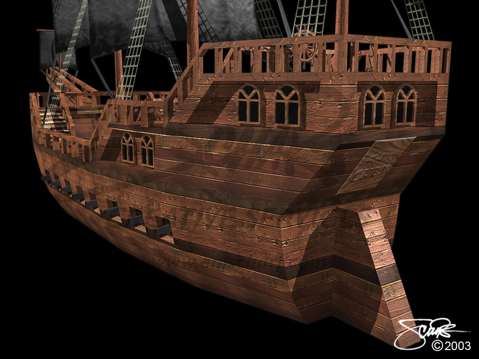 SCS - Portfolio - CGI - 3D Chess - 3D Model Renders - Pirate Ship Set